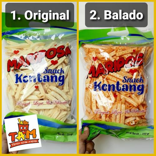 Jual Snack Stik Kentang Mariposa Gurih 250 Gram - Tam Snack - Rasa ...