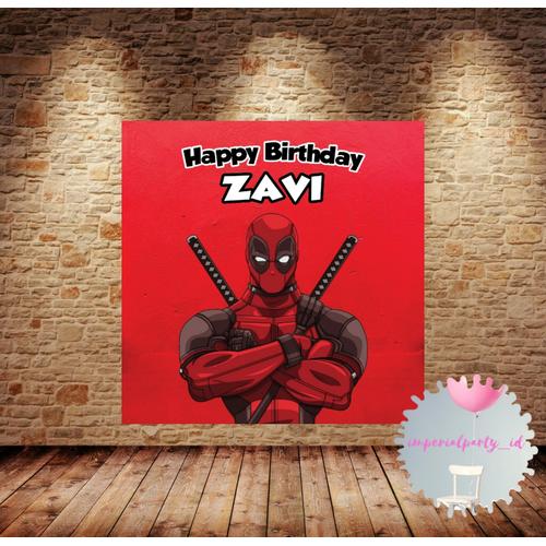Jual Custom Backdrop Banner Spanduk Happy Birthday Deadpool Superhero ...