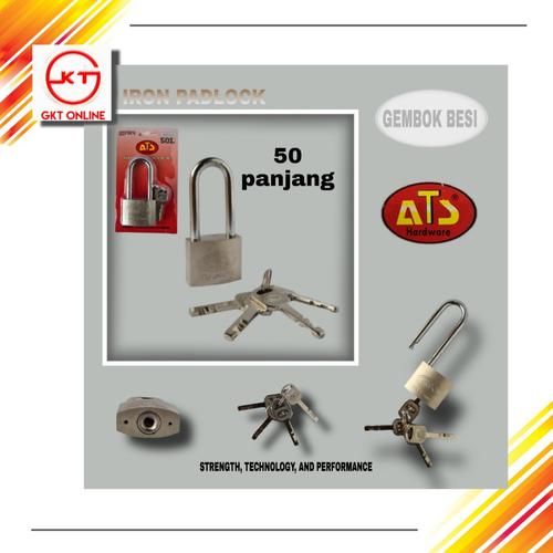 Jual Gembok ATS 50 mm Panjang Kunci / Iron Padlock ATS / Gembok Putih ...
