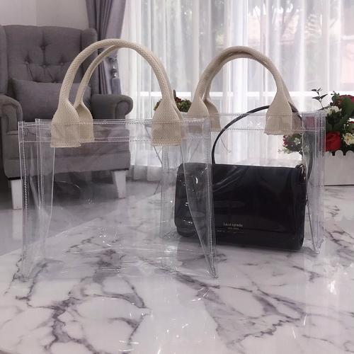 Jual tote bag plastik pvc transparant 35 x 25 x 10cm - 35 x 10 x t25cm ...