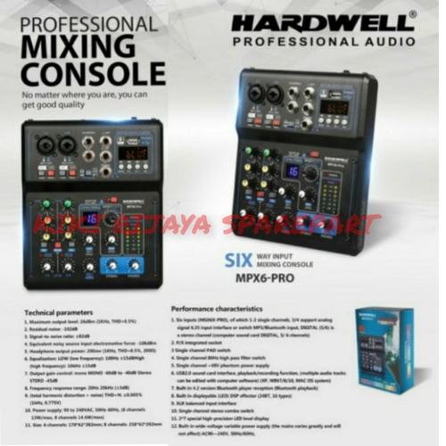 Jual mixer audio HARDWELL MPX 6 PRO 6 Chanel pro original sound card pc ...