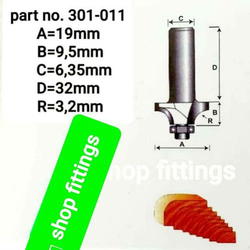 Jual Mata Router Profil Edging HPL R 3 mm Bulat Round Over Bit benz 301 ...
