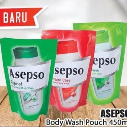 Jual ASEPSO BODY WASH SABUN CAIR ANTISEPTIC ANTIBAKTERI REFILL 450ML - hijau muda - Jakarta ...