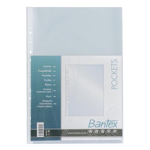 Jual BANTEX POCKETS CLEAR F4 0.06 MM ( 8044 08 ) / 1 PACK ISI 20 sheets ...