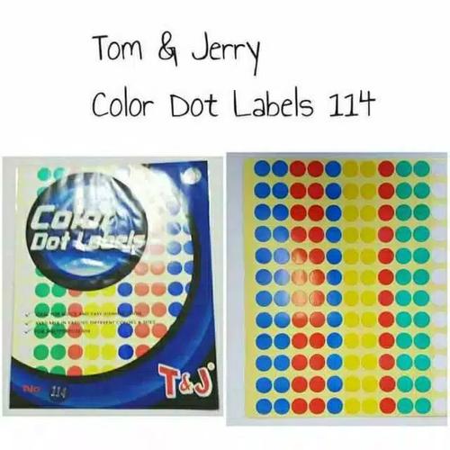 Jual sticker dot tom & jerry 97 & 144 / sticker bulat montessori ...