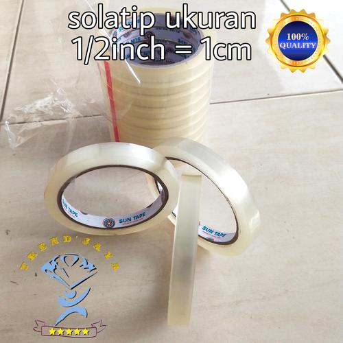 Jual solatip 1/2inch = 1cm/isolatip bening/lakban kecil/solatip lakban ...