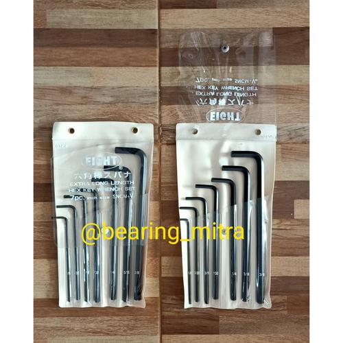 Jual Eight - Hex Key Set / Kunci L set 1/8-3/8 inch Japan Product - Kab ...