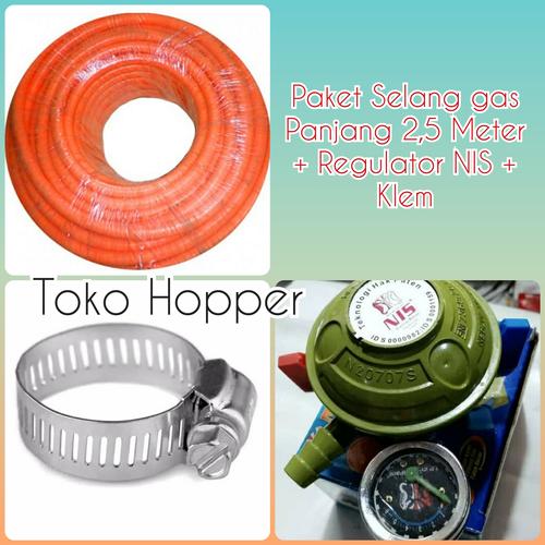 Jual Paket Selang Gas Panjang 2,5 Meter dan Regulator NIS - Jakarta ...