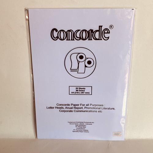 Jual KERTAS CONCORDE A4 90 GRAM ( WHITE ) / 1 PACK ISI 20 LEMBAR ...