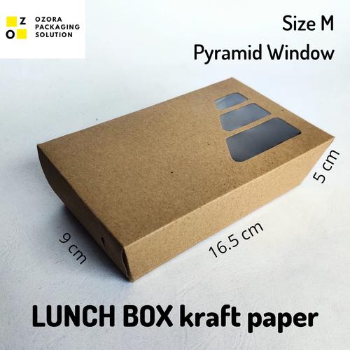 Jual PAPER LUNCH BOX SIZE M/ KOTAK TAKE AWAY WINDOW SEGITIGA/ ECO PAPER ...