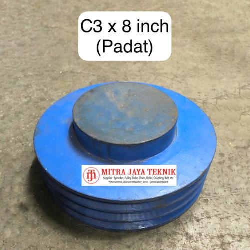 Jual PULI PADAT C3 x 8 inch PULLY PULLEY POLLY POLI 3 JALUR BESI ...