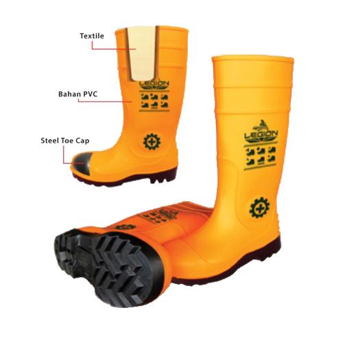 Jual Sepatu Safety PVC Boot Legion /Sepatu Safety Boot Legion Steel Toe ...