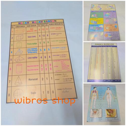 Jual poster rumus matematika / anggota tubuh - panjang berat - Jakarta ...