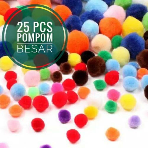 Jual Pompom besar halus / pompom mini pom pom jumbo bulu kumis - Pompom ...