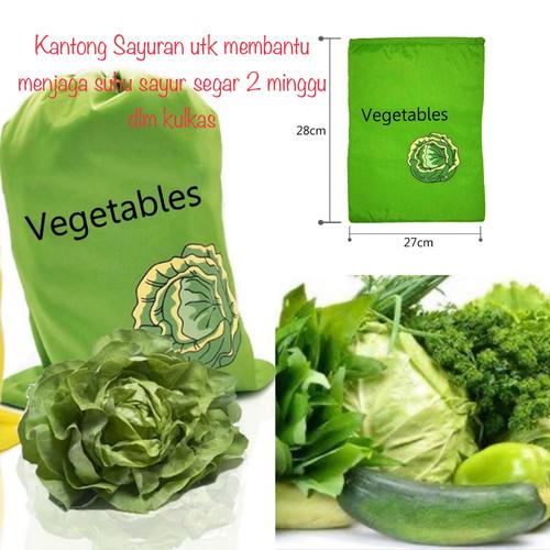 Jual Reuseable Vegetable Fresh Bag / Tas agar Sayur Tetap Segar 2 ...