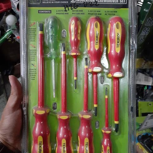 Jual Tekiro Japan 8 pcs Insulation Screwdriver Set/ obeng listrik ...