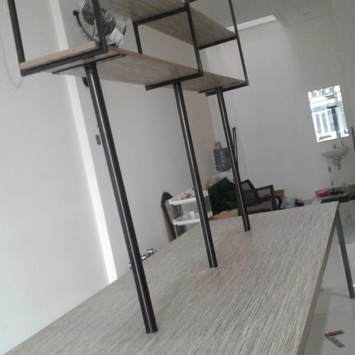 Jual meja meeting ukuran 300x120x75 + rak buku,/rak atas pajangan ...