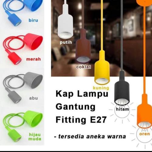 Jual kap lpu gantung fitting e27/fitting lampu gantung E27 warna-warni ...