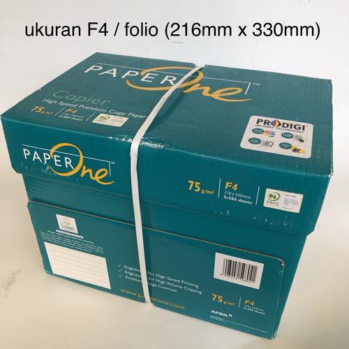 Jual kertas HVS F4 75 gr Paper One [1 box = 5 rim] GOJEK/GRAB Bandung ...