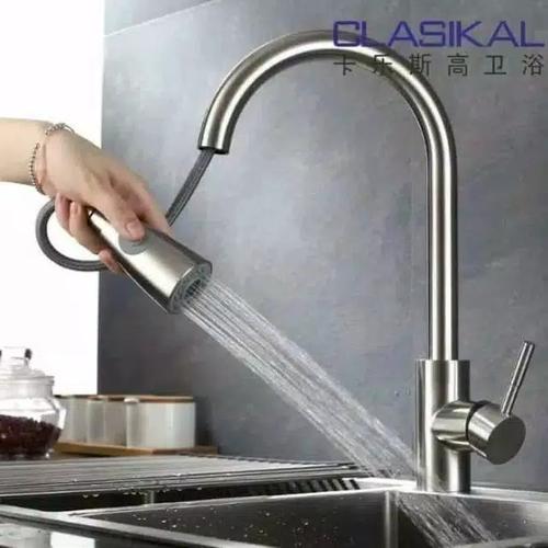 Jual Kran Angsa stainless dop panas dingin kran dapur tarik sus 304 ...