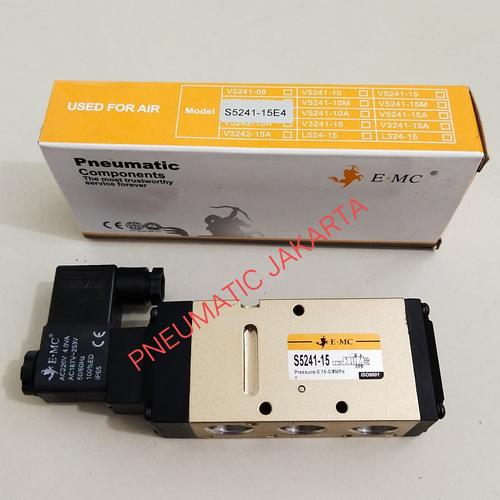 Jual Solenoid Valve S5241-15 / VF6120 E2 E4 Coil Socket EMC Pneumatic - Jakarta Barat ...