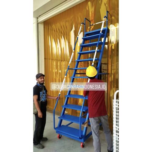 Jual Tangga Dorong Tinggi 3.5 Meter . Tangga Dorong Supermarket dan ...