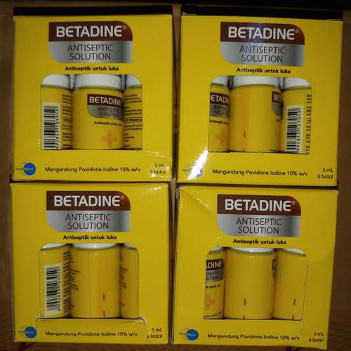 Jual BETADINE ANTISEPTIC SOLUTION LUKA 5 ml 1 PACK(ISI 6 BOTOL) - Kota ...