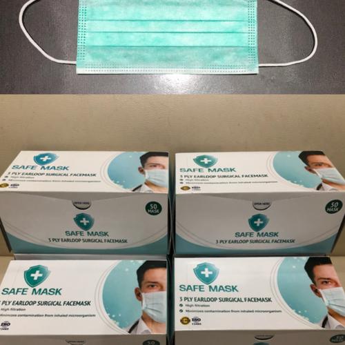 Jual Masker Medis 3ply earloop. Merk SAFE MASK. Berizin KEMENKES. - Kab ...