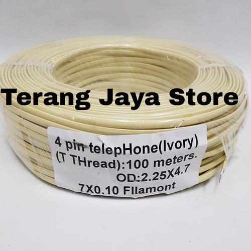 Jual Kabel Line Telepon Rumah isi 4 kawat (1 roll : 100 meter) Kabel ...