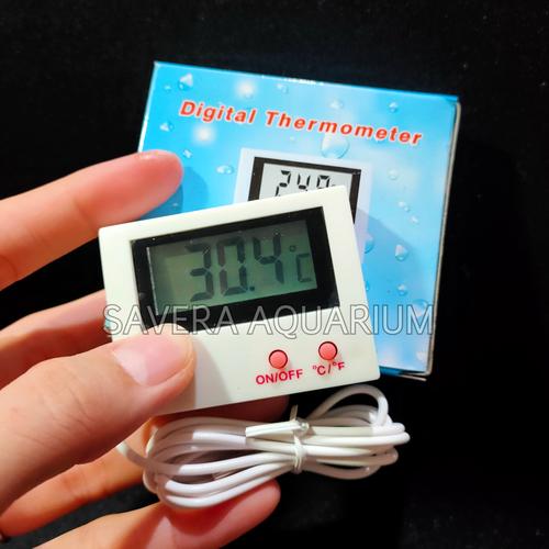 Jual THERMOMETER DIGITAL AQUARIUM / BATERAI / Kabel 1 meter / ekonomis ...