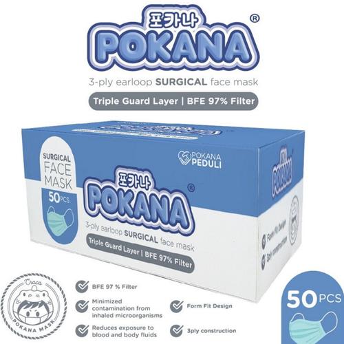 Jual Masker Dewasa POKANA Surgical Face Mask 3-Ply 50Pcs ISO Kemenkes ...