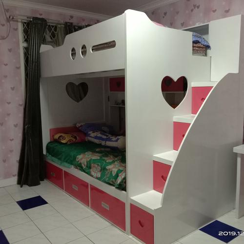 Jual Tempat tidur tingkat dipan susun dengan rak dan tangga laci - Kab ...