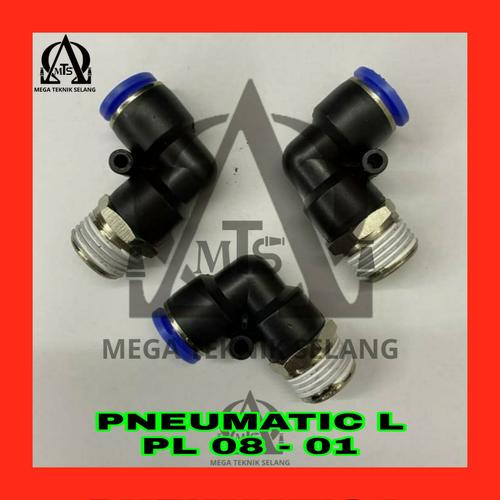 Jual Fitting Pneumatic Elbow PL 08-01 08 MM X Drat 1/8" Selang Angin ...