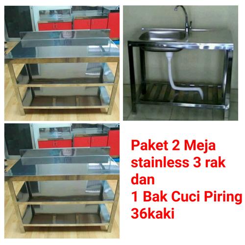 Jual Kitchen Sink Set (2 meja kerja MT3 dan 1 bak cuci piring+kran ...