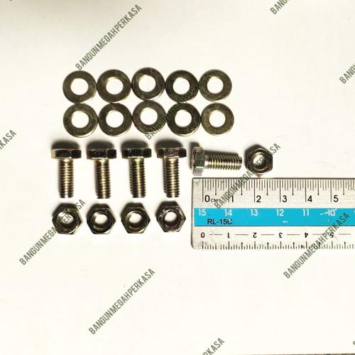 Jual Baut 10 + Double Ring / Baut Mur 6x15 mm / Baut Rak Siku Bolong ...