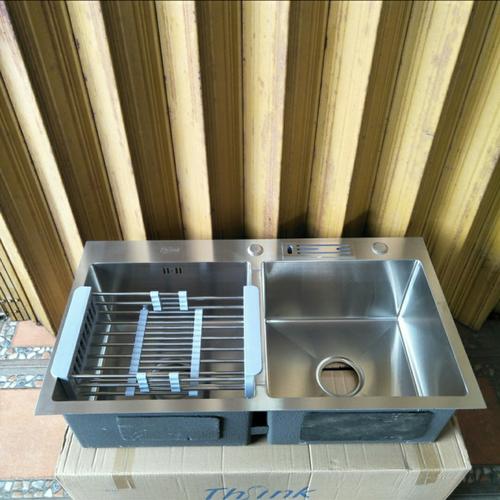 Jual sink tempat cuci piring 2 lubang merk thsink model bolzano - kran ...