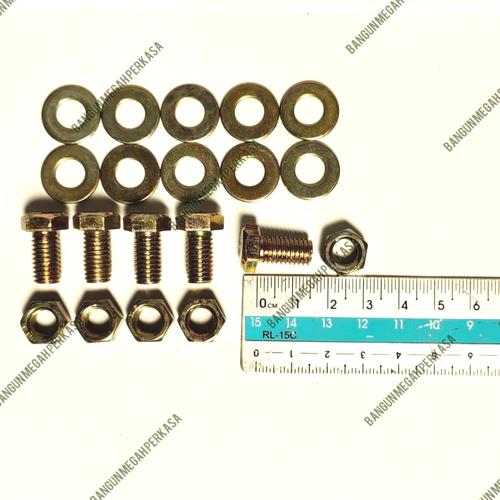 Jual Baut 12 + Double Ring / Baut Mur 8x15 mm / Baut Rak Siku Bolong ...