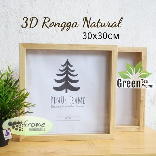 Jual Frame Foto 3D Box Rongga 5cm Natural ukr 30x30x5 utk Scrapframe ...