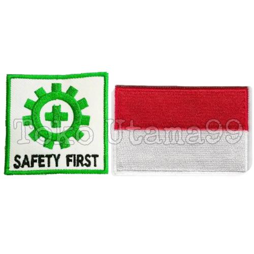 Jual Logo Bordir safety First K3 dan bendera MERAH PUTIH INDONESIA ...