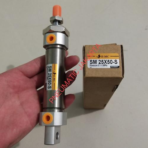 Jual Air Cylinder Round Cylinder SM-25X50-S EMC Pneumatic - Jakarta ...