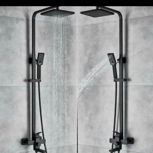 Jual Kran shower tiang || shower panas dingin minimalis hitam || model ...