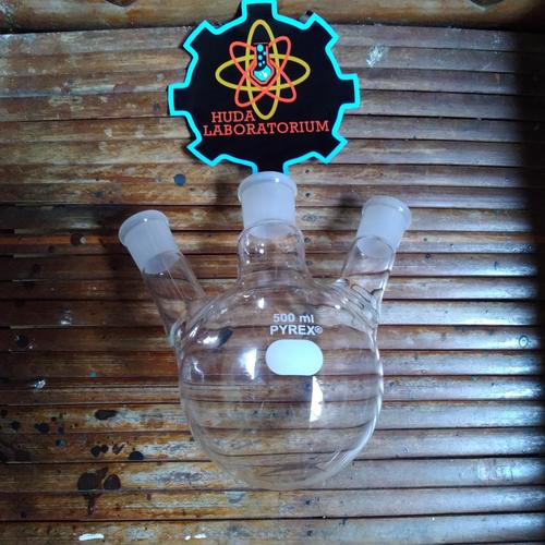Jual Boilling three neck / labu didih leher tiga 500 ml PYREX - Kab ...