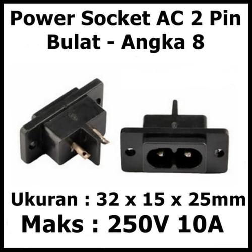 Jual Power Socket Soket Angka 8 AC Box Terminal 220v 220volt inlet - Kota Depok - DR ELEKTRONIK ...