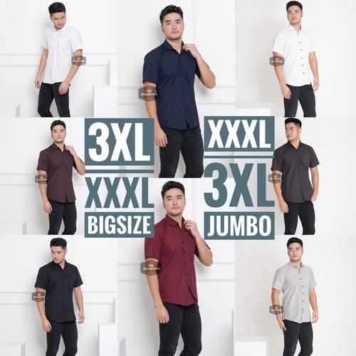 Jual Kemeja Pendek Polos Pria Big Size XXXL 3XL Triple XL Aneka Warna Jumbo - Hitam, XL - Kab ...