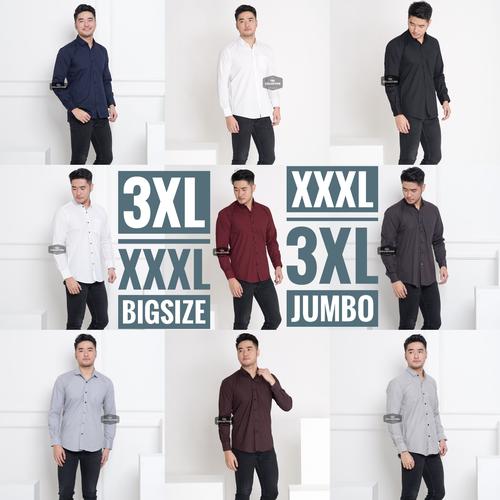 Jual Baju Kemeja Polos Pria Big Size XXXL 3XL Triple XL Aneka Warna ...