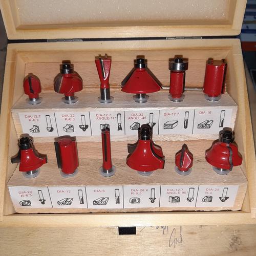 Jual Mata router set / mata profil set 1/4" 12 pcs - Kota Mataram ...