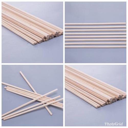 Jual stick kayu bulat mini diameter 1cm x 40cm/Dowel kayu ramin ...