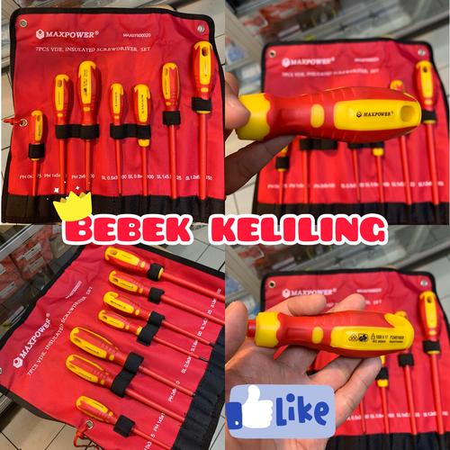 Jual Obeng listrik set Maxpower / insulation screwdriver set / obeng ...