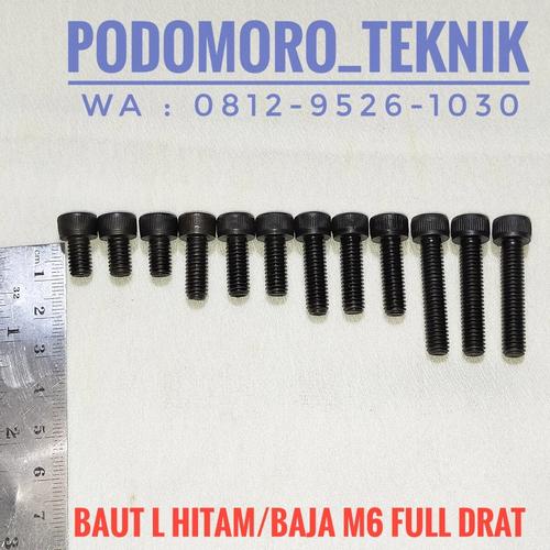Jual Baut L Hitam M6x10 M6x16 M6x20 M6x25 M6x30 Baut L Baja M6 Full ...