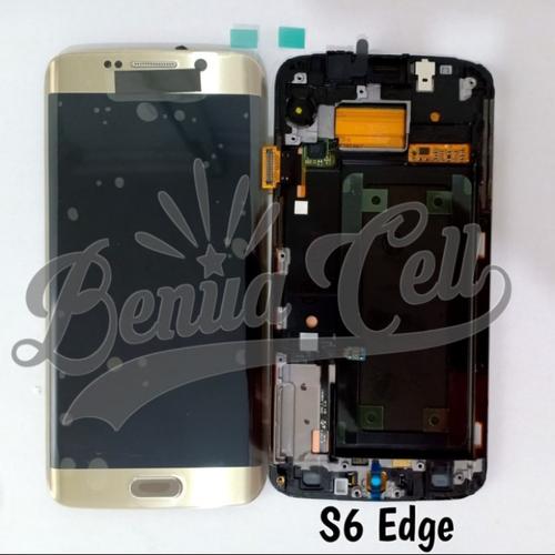 Promo LCD 1SET SAMSUNG S6 EDGE SAMSUNG G952 ORIGINAL GOLD BISA KONTRAS ...